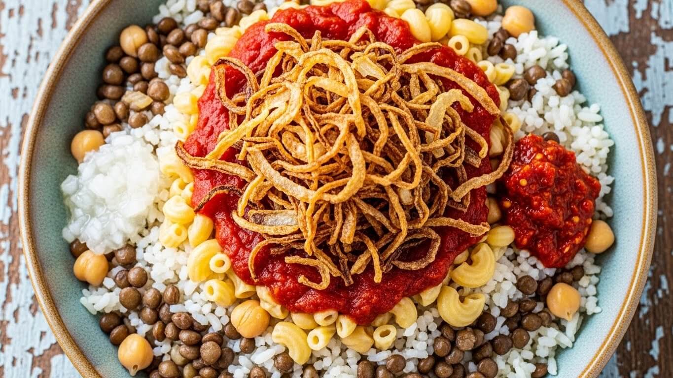 Best Koshari Recipe - Authentic Egyptian Vegan Dinner - Easy ...