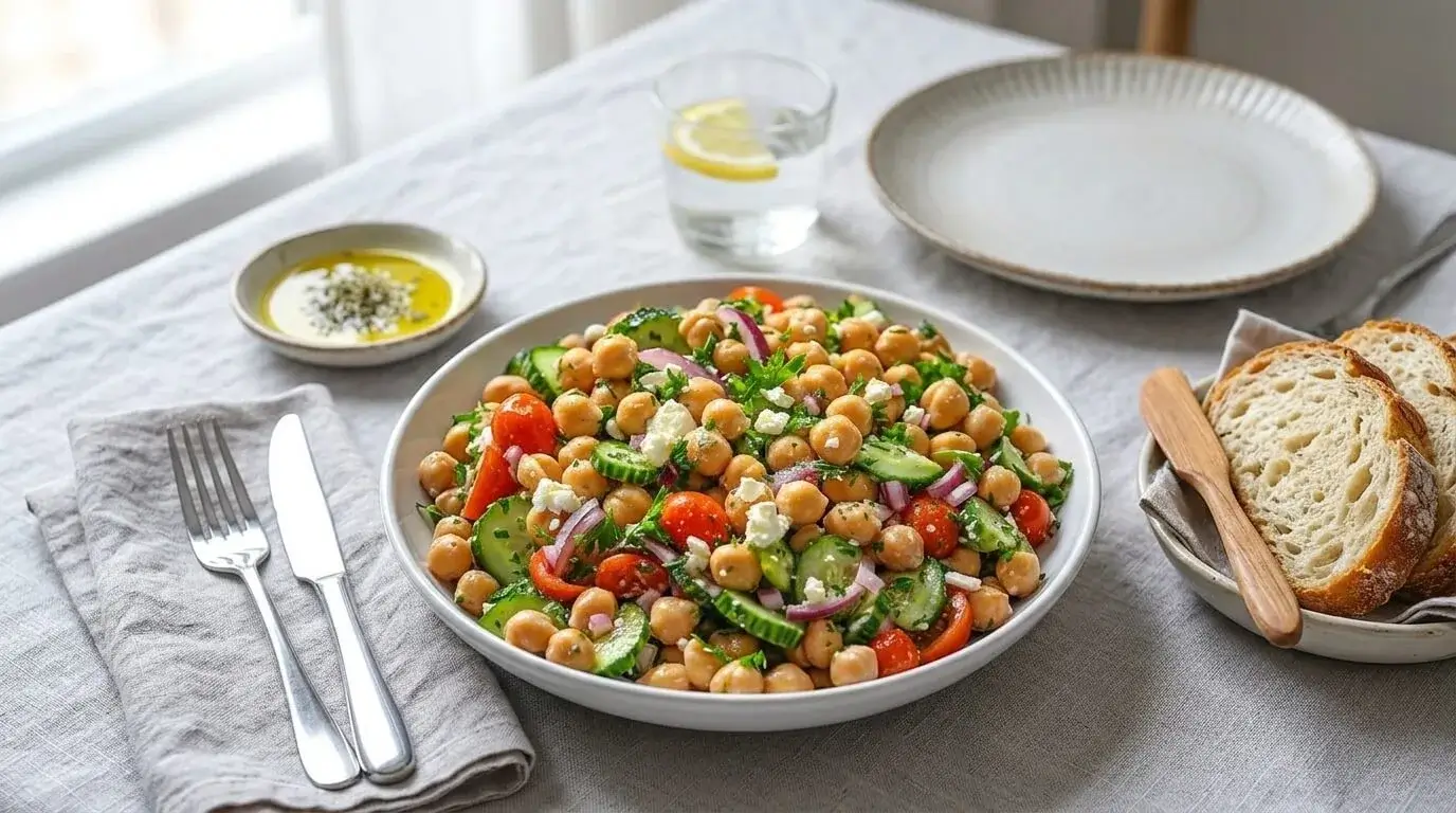 Mediterranean Chickpea Salad Recipe (Healthy & Easy) - Easy ...