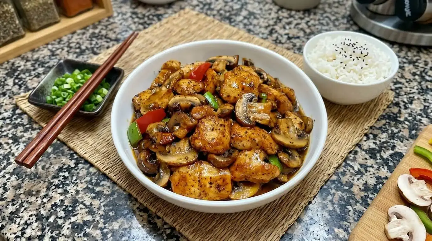Black Pepper Chicken with Mushrooms Recipe