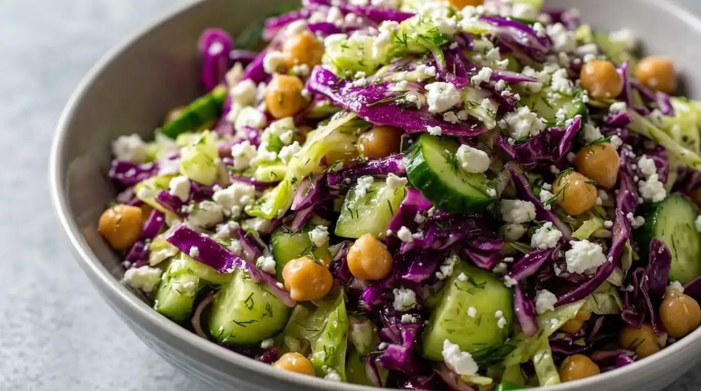 Mediterranean Chickpea and Red Cabbage Salad - Easy Mediterranean Recipes
